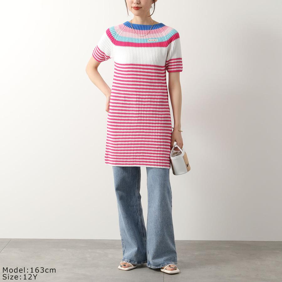 MARNI（マルニ） MARNI KIDS キッズ ワンピース M1047 M00RX レディース ガールズ コットンニット 半袖 ロゴ ...