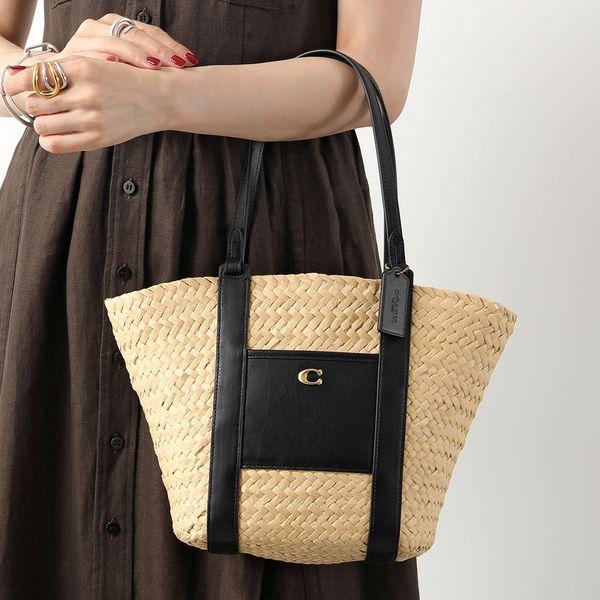 COACH コーチ かごバッグ SM STRAW PTOTE CQ788 レディース スモール ストロー ポケット トート ハンドバッグ 鞄 ...