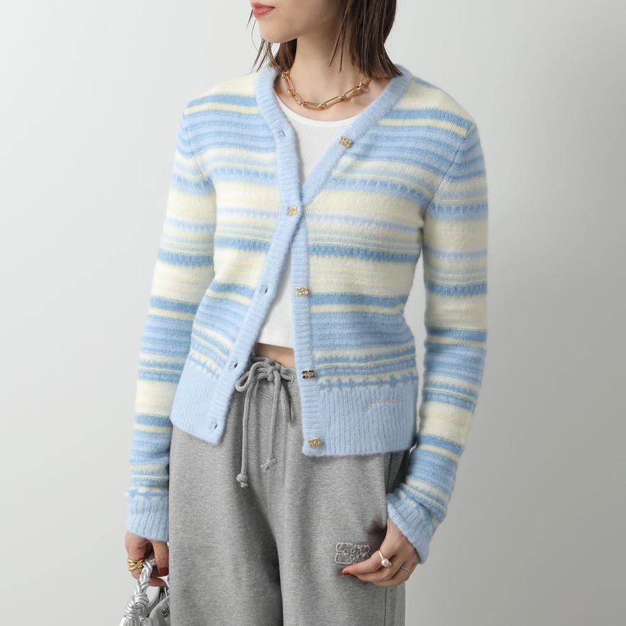 GANNI ガニー カーディガン Soft Wool Stripe Cardigan K2235 GANNI ガニー カーディガン Soft Wool Stripe Cardigan K2235