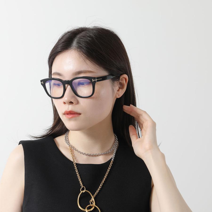 TOM FORD トムフォード メガネ TF5542-B FT5542-B メンズ ウェリントン型 めがね 眼鏡 伊達メガネ ブルーライトカット Tロゴ 黒縁 アイウェア 001 ...