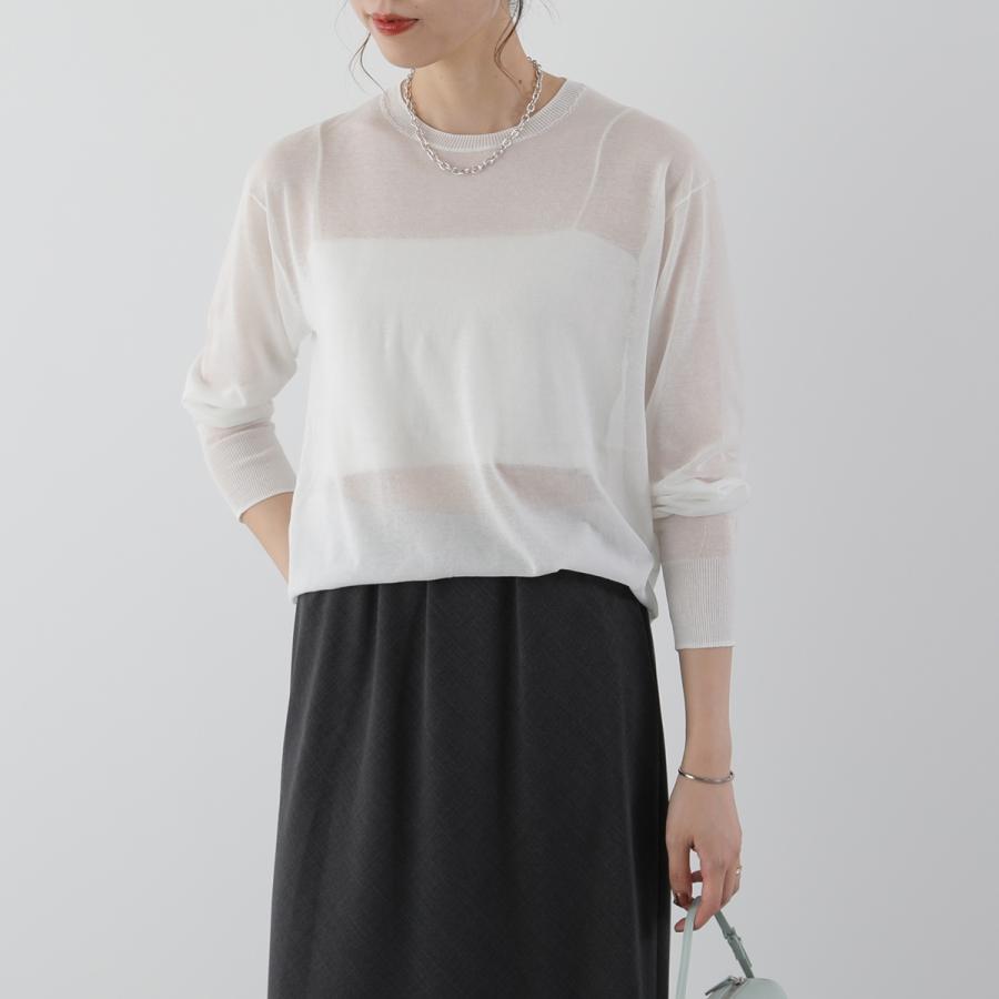 IHATOV イーハトーブ シアーニット Sheer Round Knit IH12-6A-87307 レディース 長袖 クルーネック カラー2色 : インポートセレクトmusee - 通販 ...