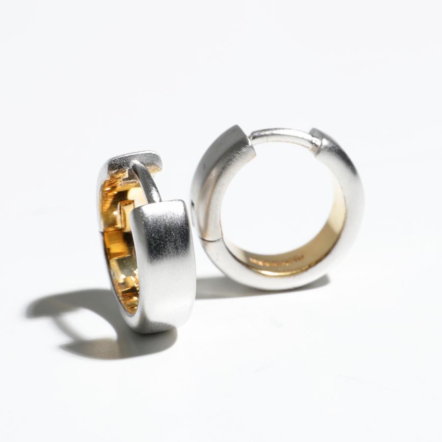 JIL SANDER（ジルサンダー） フープピアス EW2 EARRINGS 4 J12VG0219 P6959 レディース バイカラー ブラス アクセサリー 049/SILVER/GOLD ...