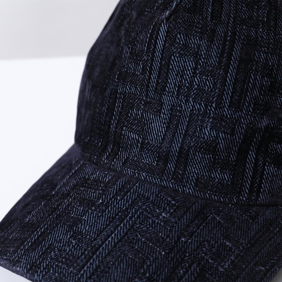 FENDI フェンディ ベースボールキャップ FXQ768 APVB メンズ FFロゴ ズッカ柄 フロック加工 帽子 F1Q34/BLUE ...