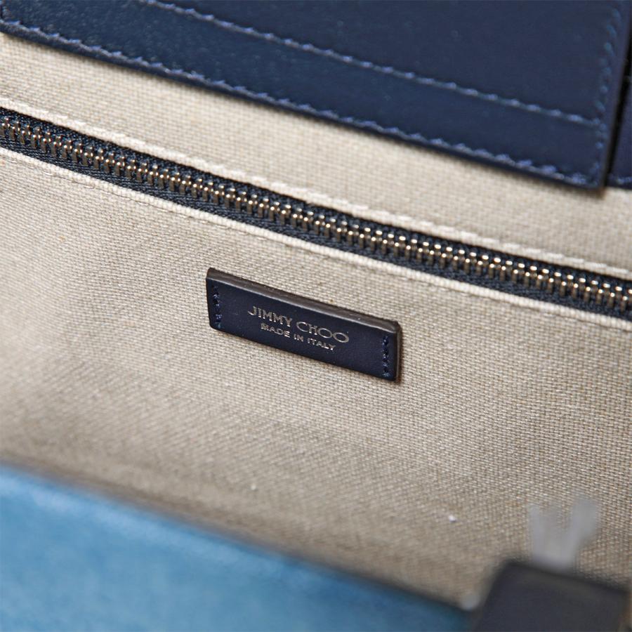 Jimmy Choo ジミーチュウ トートバッグ N/S TOTE/M LYF レディース デニム ロゴ 鞄 DENIM/NAVY/WHITE/SILVER : 370107254 ...