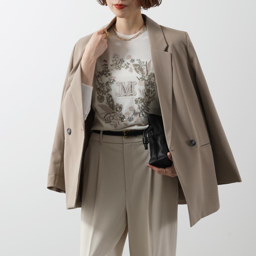 Max Mara（マックスマーラ） セーター BARI バリ レディース 長袖 ニット ウール混 クルーネック 刺繍 スパンコール クリスタル ロゴ 022 : インポートセレクトmusee ...