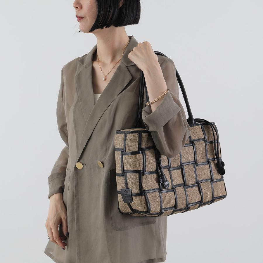 Ampersand(バッグ) Ampersand アンパサンド トートバッグ Washi intreccio tote L 和紙 イントレッチ AP24 S81 レディース ポーチ付き 鞄 ...