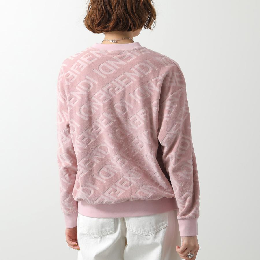 FENDI KIDS フェンディ キッズ トレーナー JUH067 AOCB レディース ガールズ スウェット クルーネック ロゴ ベロア ...