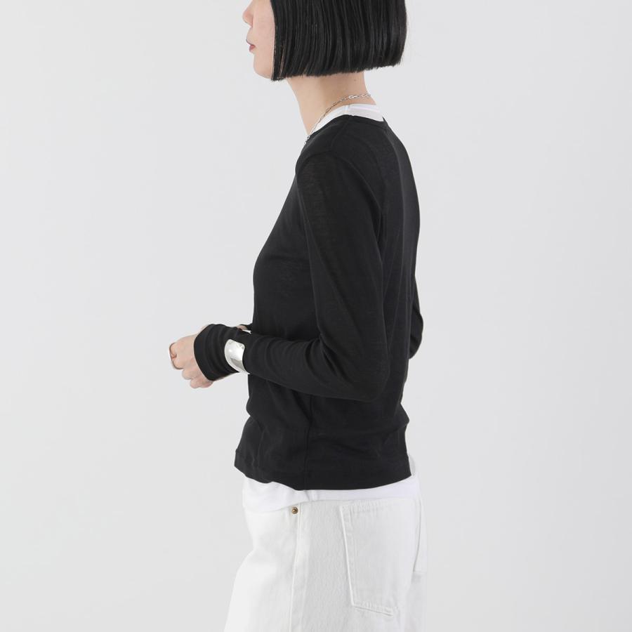 IHATOV イーハトーブ 2枚組カットソー Sheer layered Tshirt IH07-7P-82208 レディース ロンT×ノースリーブ セット シアー レイヤード カラー2色 ...