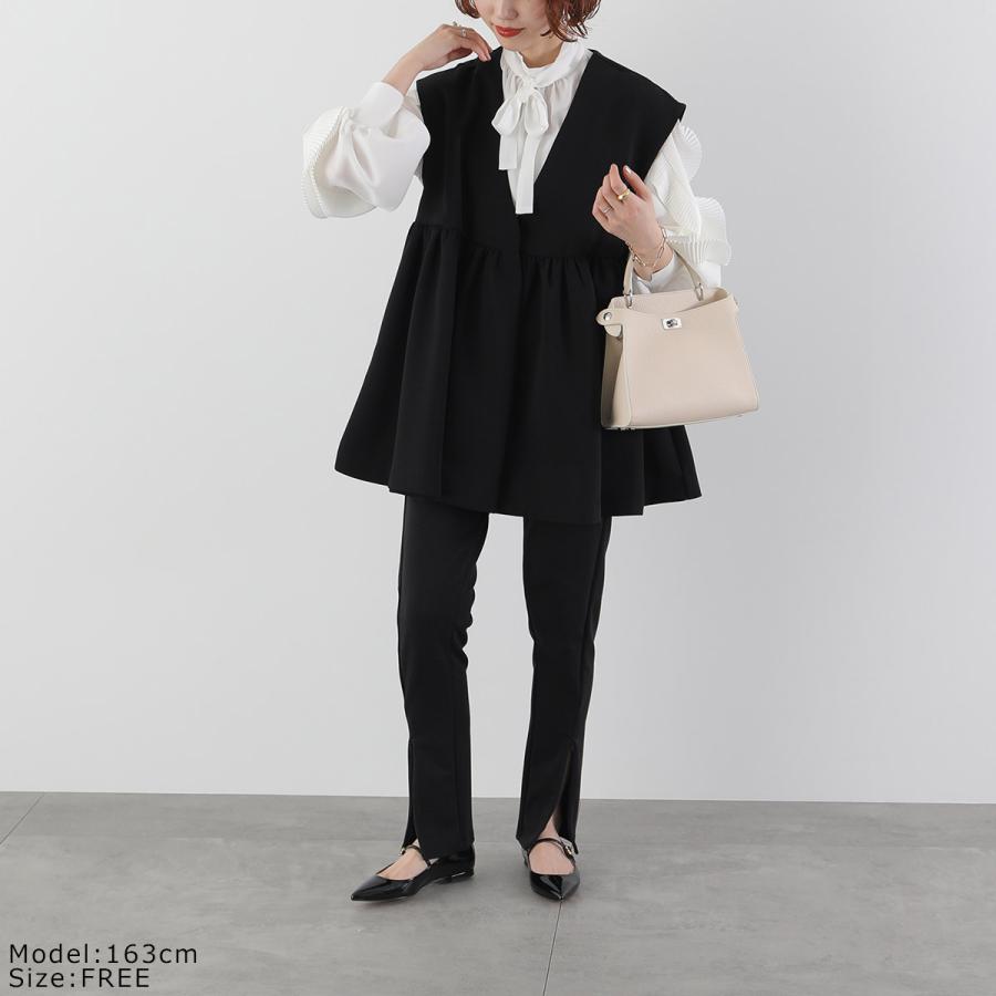 anana アナナ ベスト a69-000 レディース Vネック ギャザー ペプラム ノースリーブ ジレ BLK : インポートセレクトmusee - 通販 - Yahoo!ショッピング