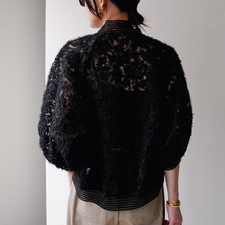 anana アナナ シアー ブルゾン a79-007 3D刺繍 レース 7分袖 レディース フラワー刺繍 チュール ジップアップ カラー2色 : インポートセレクトmusee - 通販 ...