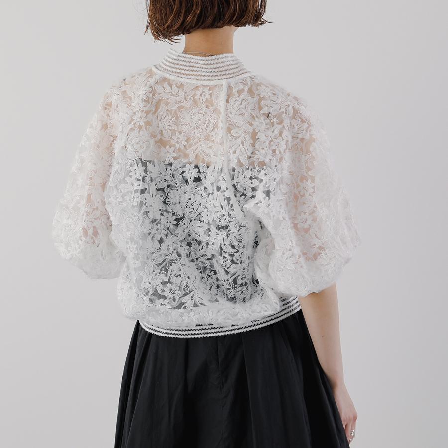 anana アナナ シアー ブルゾン a79-007 3D刺繍 レース 7分袖 レディース フラワー刺繍 チュール ジップアップ カラー2色 : インポートセレクトmusee - 通販 ...