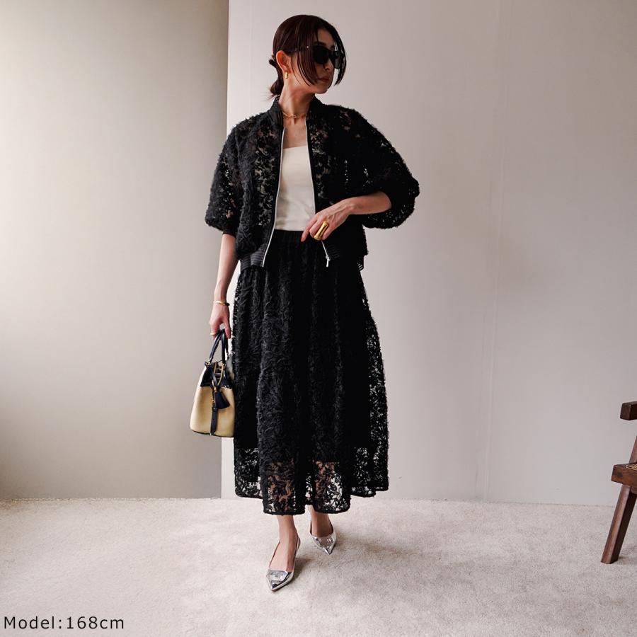 anana アナナ シアー ブルゾン a79-007 3D刺繍 レース 7分袖 レディース フラワー刺繍 チュール ジップアップ カラー2色 : インポートセレクトmusee - 通販 ...