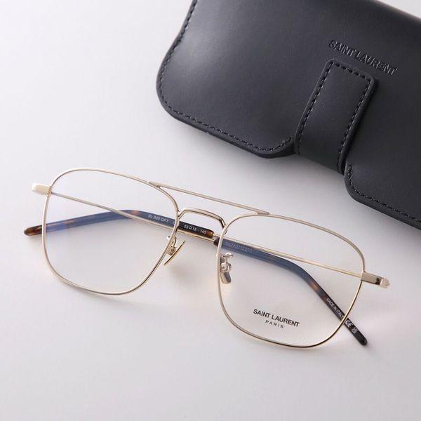 SAINT LAURENT サンローラン メガネ SL 309 OPT レディース メンズ ウェリントン型 ダブルブリッジ メタルフレーム ...