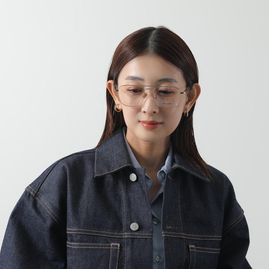 SAINT LAURENT サンローラン メガネ SL 309 OPT レディース メンズ ウェリントン型 ダブルブリッジ メタルフレーム ...