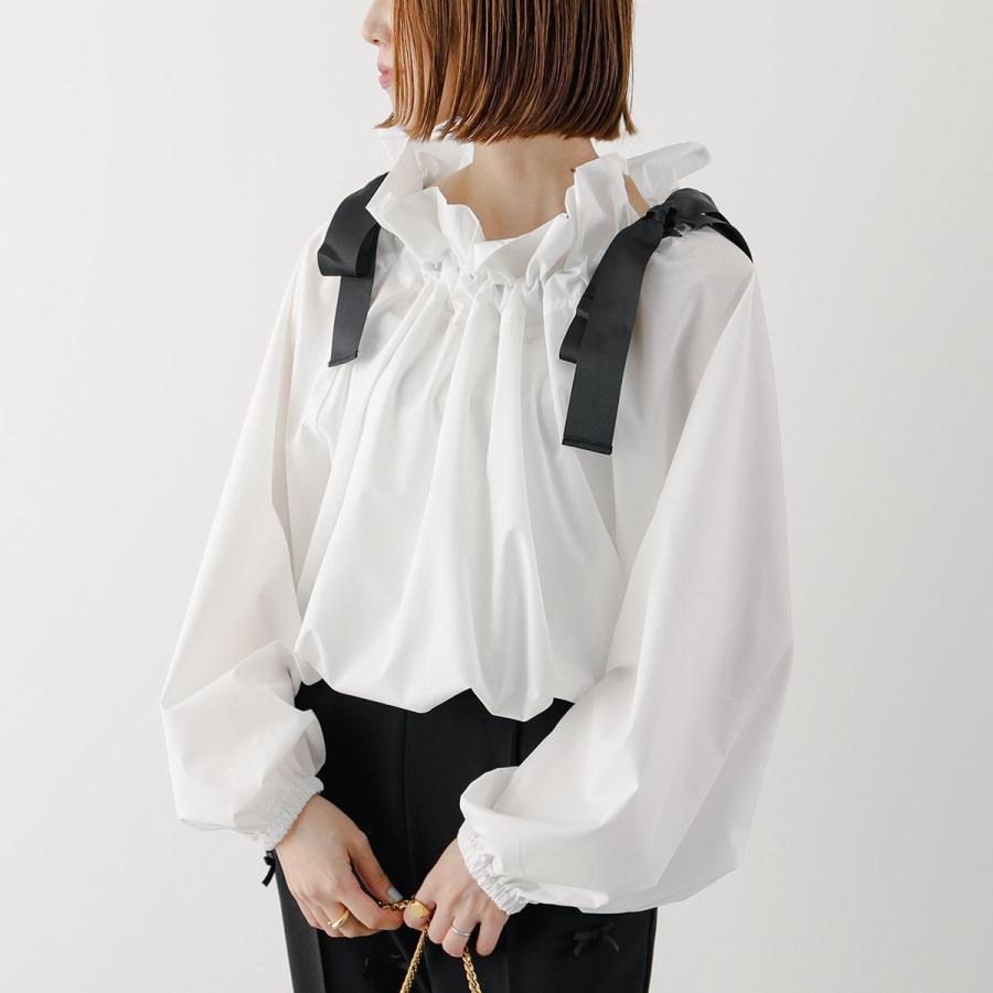 PICCIN PERLA ピッチン ブラウス 907030 グログランリボン ギャザー 長袖 ラグランスリーブ カラー2色 : インポートセレクトmusee - 通販 - Yahoo!ショッピング