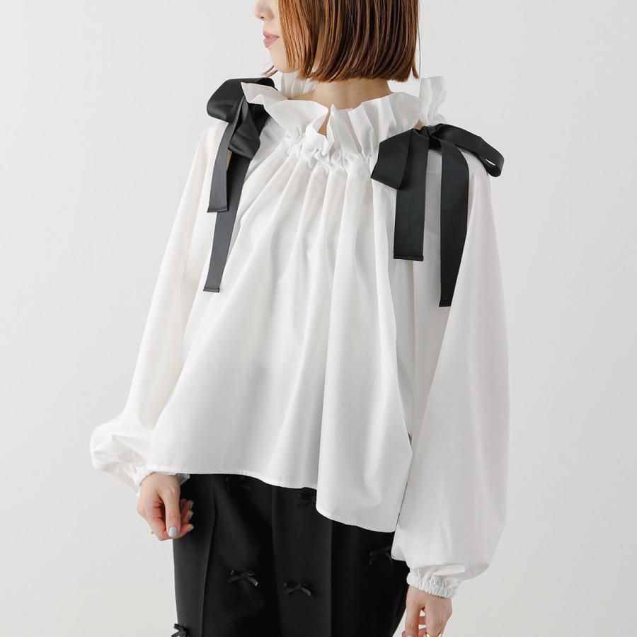 PICCIN PERLA ピッチン ブラウス 907030 グログランリボン ギャザー 長袖 ラグランスリーブ カラー2色 : インポートセレクトmusee - 通販 - Yahoo!ショッピング