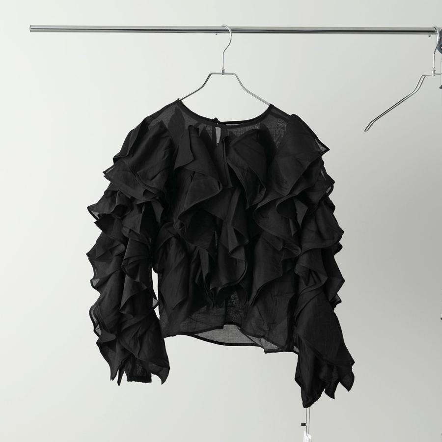 PICCIN PERLA ピッチン ブラウス 906270 レディース ラッフル シアー リネンブレンド 長袖 91 : インポートセレクトmusee - 通販 - Yahoo!ショッピング