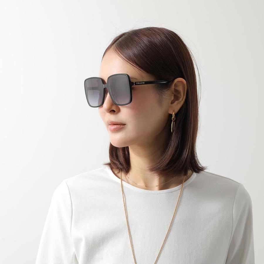 COACH コーチ サングラス HC8368D レディース バタフライ型 スクエア型 クリングスタイプ ロゴ フルリム セルフレーム ...