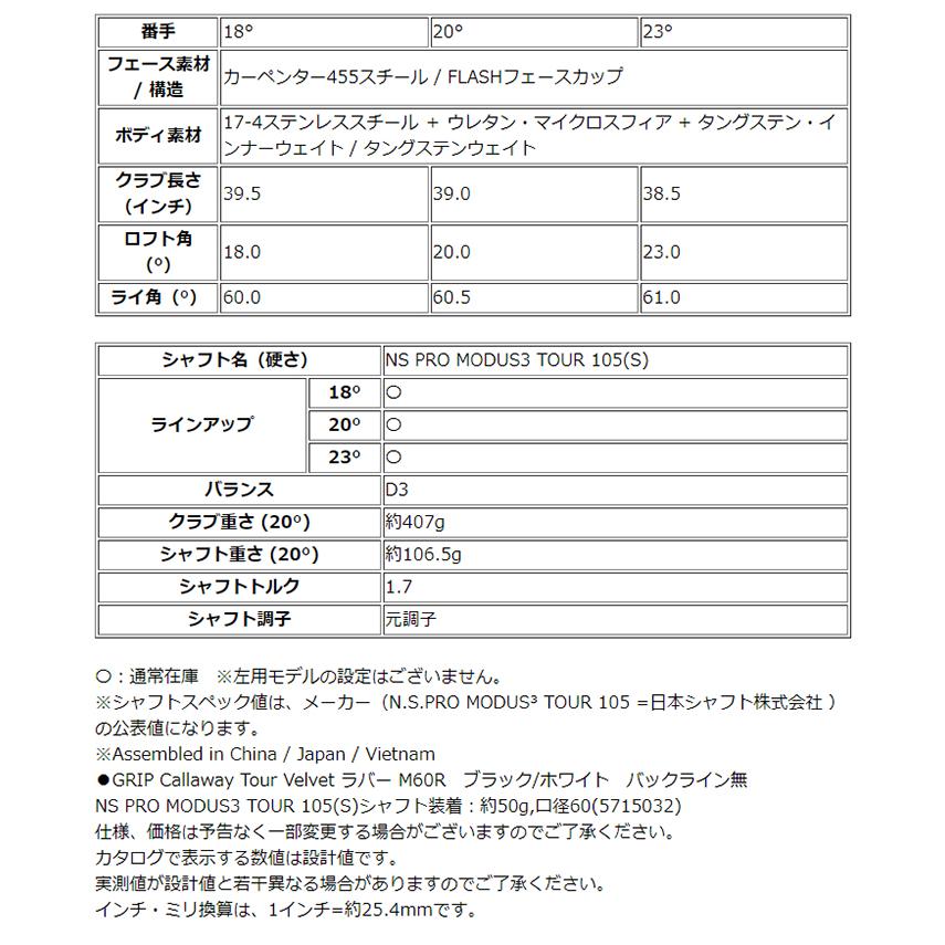 キャロウェイ APEX UT アイアン 単品 18度 20度 23度 NSPRO MODUS3 TOUR 105シャフト 2023年モデル 日本仕様 日本正規品 : スポーツ プレスト ...