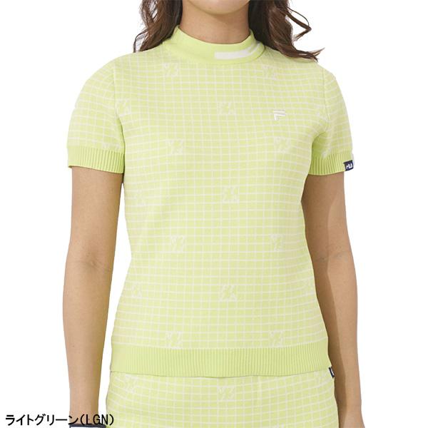 FILA レディース フィラ ゴルフ 半袖 ニットモックネック チェックニットプルオーバー 753-642 セーター ゴルフウェア ...