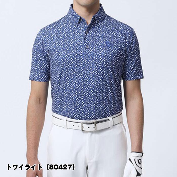 フットジョイ ゴルフ 半袖ボタン ダウンシャツ スモールフラワープリント メンズ 80425／80426／80427／80428 ゴルフウェア ...