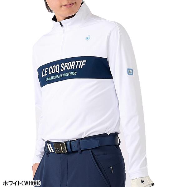 le coq sportif GOLF ルコックスポルティフ ゴルフ 長袖 ハーフジップシャツ メンズ QGMWJB06 ストレッチフォーサー ゴルフウェア UVカット : スポーツ プレスト ...