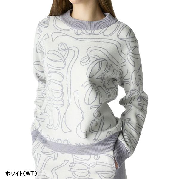 marie claire sport（マリクレール スポーツ） レディース マリ・クレール 長袖 ニット リボンロゴ クルーネック セーター 735-750 ゴルフウェア トップス 保温 ...