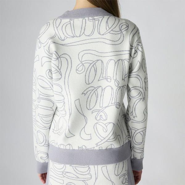 marie claire sport（マリクレール スポーツ） レディース マリ・クレール 長袖 ニット リボンロゴ クルーネック セーター 735-750 ゴルフウェア トップス 保温 ...