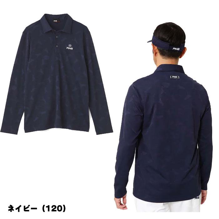 PING ピン アパレル 長袖ポロシャツ Mr.Ping 総柄ジャガード NATIVE メンズ 2261801 ゴルフウェア : スポーツ ...