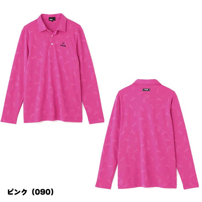 PING ピン アパレル 長袖ポロシャツ Mr.Ping 総柄ジャガード NATIVE メンズ 2261801 ゴルフウェア : スポーツ ...