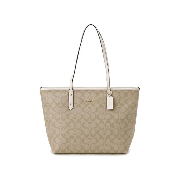 COACH コーチ トートバッグ F58292 IMDQC シグネチャー シティ ライトカーキ×チョーク 送料無料 : s-select ...