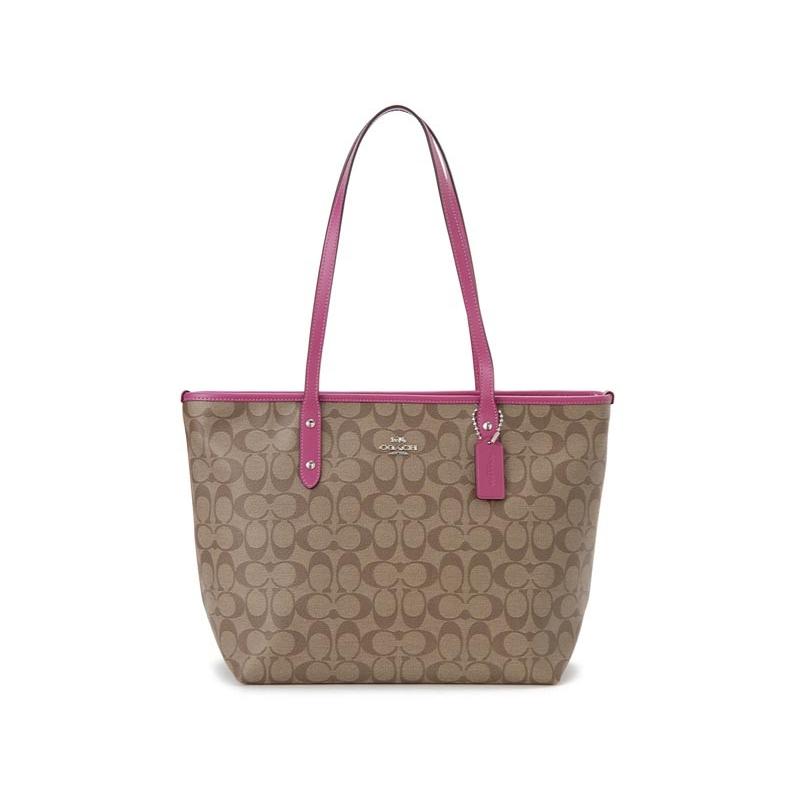 COACH コーチ トートバッグ F58292 SVO5B シグネチャー シティ ピンク レディース バッグ ビジネスバッグ 新品 : s ...