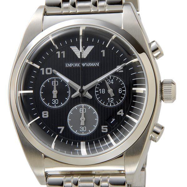 EMPORIO ARMANI エンポリオ アルマーニ 腕時計 クラシック クロノグラフ AR0373 ブラック メンズ ブランド : s ...