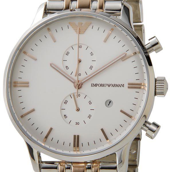 エンポリオ アルマーニ 時計 AR0399 ホワイト クロノグラフ メンズ ウォッチ EMPORIO ARMANI : s-select ...