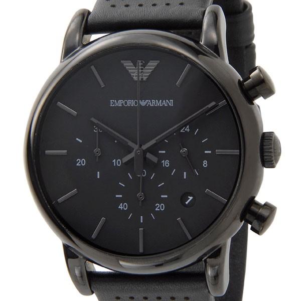 EMPORIO ARMANI エンポリオ アルマーニ 腕時計 AR1737 CLASSIC クラシック クロノグラフ ブラック メンズ 時計 ...