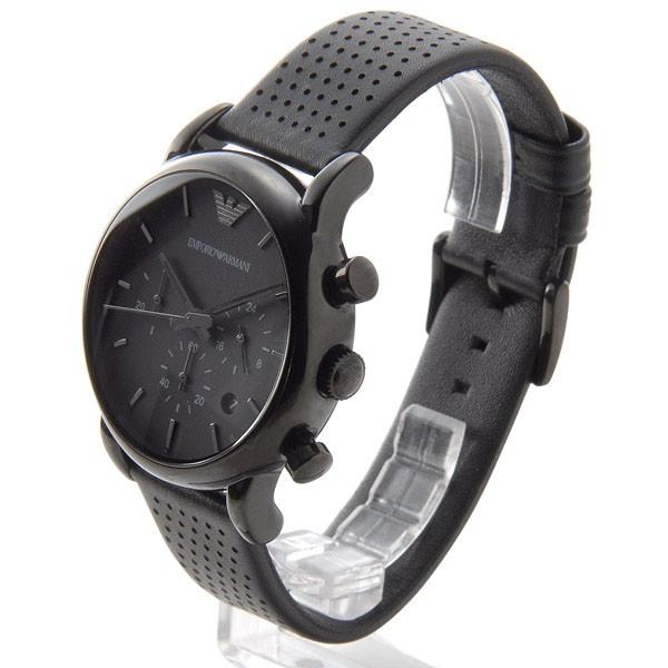EMPORIO ARMANI エンポリオ アルマーニ 腕時計 AR1737 CLASSIC クラシック クロノグラフ ブラック メンズ 時計 ...