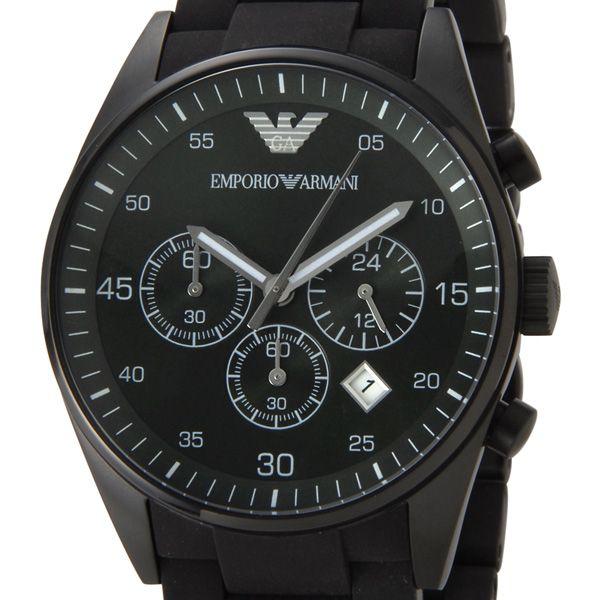 EMPORIOEMPOLIO ARMANI エンポリオ・アルマーニ メンズ 腕時計 ブラックラバー AR5922 : s-select ...