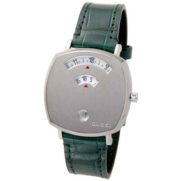 GUCCI グッチ 腕時計 YA157404 GRIP グリップ シルバー×グリーン 35mm メンズ レディース : s-select ...