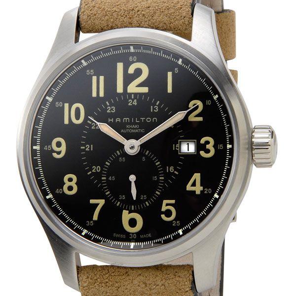 HAMILTON ハミルトン メンズ腕時計 H70655733 カーキ オフィサー オート 文字盤×ベルト：ブラック×ベージュ ブランド ...