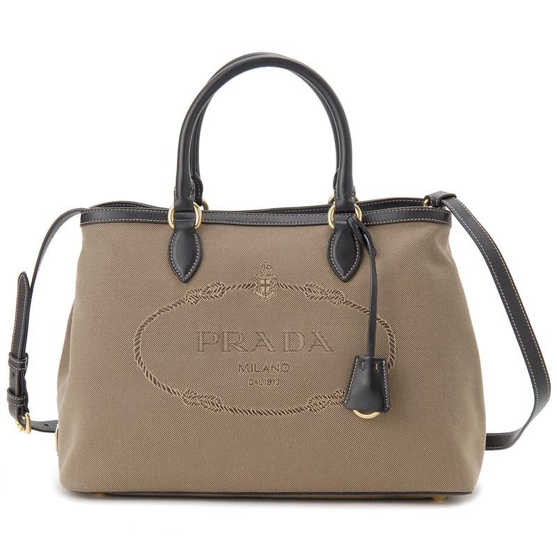 プラダ PRADA トートバッグ 1BA579 UCW F0J96 OOW ジャガード 2WAY ショルダーバッグ ブラック レディース バッグ 新品 送料無料 ...