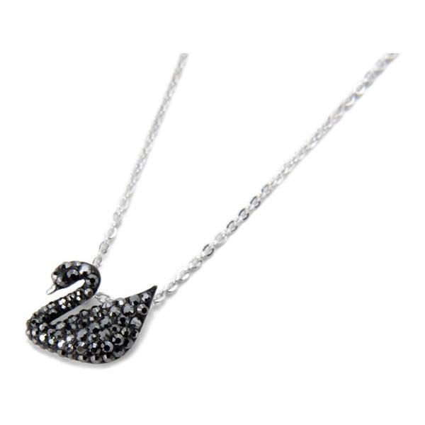 SWAROVSKI スワロフスキー ネックレス レディース 5347330 スワン ペンダント ブラック×シルバー 新品 : s-select ...