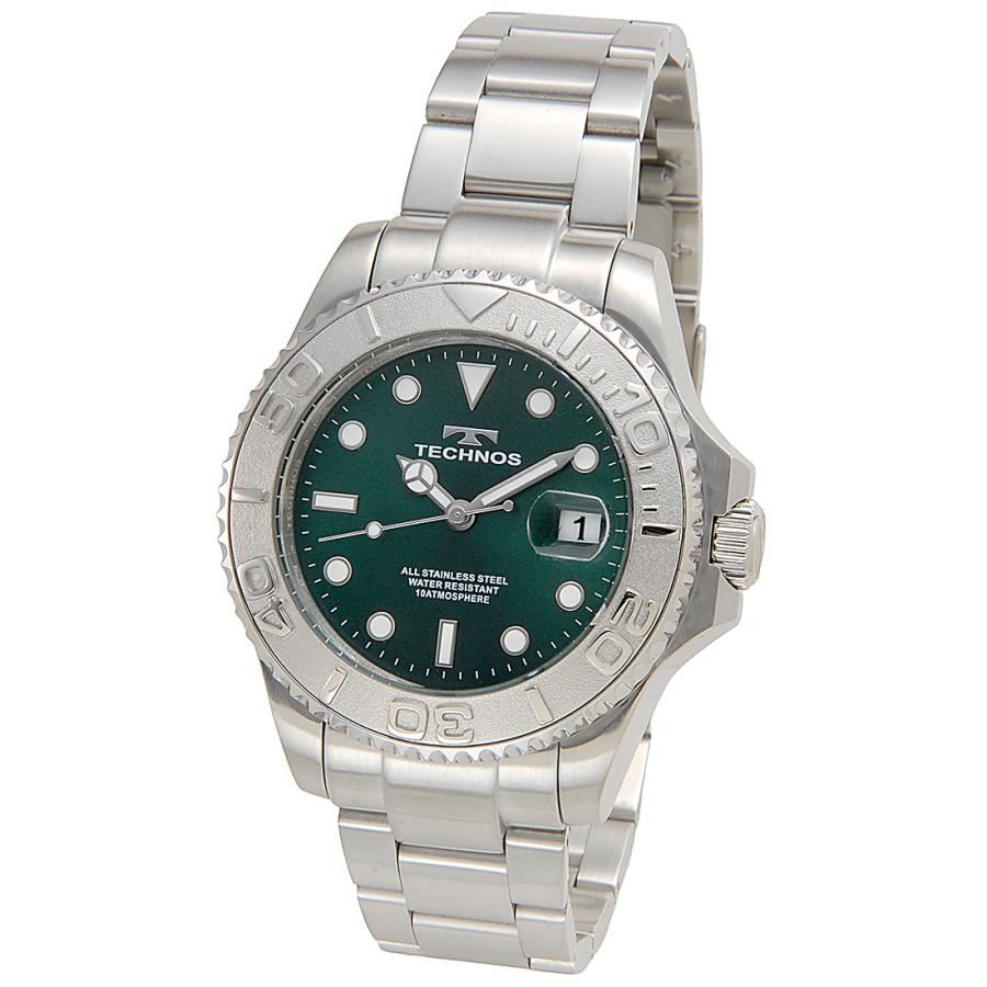 TECHNOS（時計） TECHNOS テクノス T9C29SM 100周年記念モデル グリーン×シルバー メンズ 腕時計 : s-select - 通販 - Yahoo!ショッピング