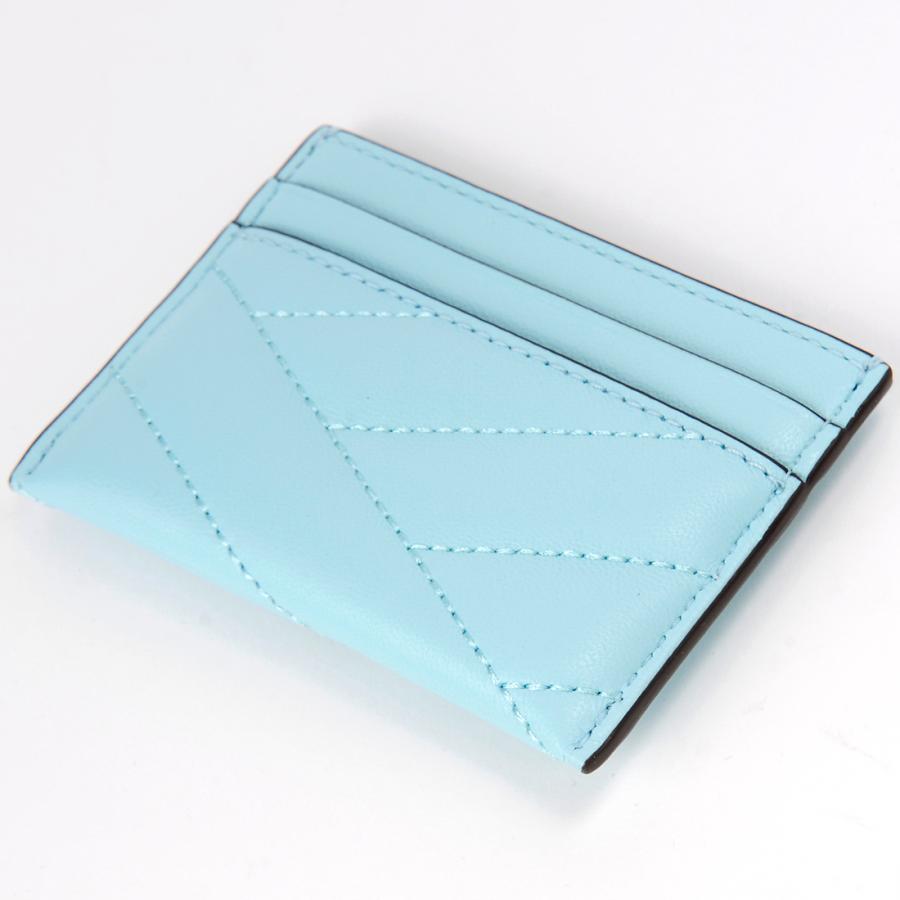 TORY BURCH トリーバーチ カードケース レディース  ライトブルー 90345 400 キラシェヴロン TORY BURCH（トリーバーチ） カードケース レディース ライトブルー