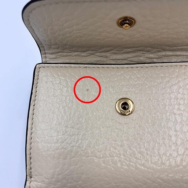 Chloe（クロエ） 訳あり 保護袋汚れ、コインケース側凹ホック左上革