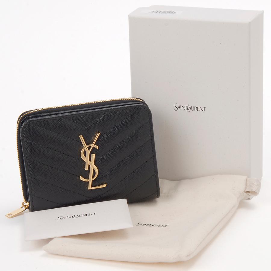 SAINT LAURENT サンローラン 二つ折り財布 レディース ブラック 668288