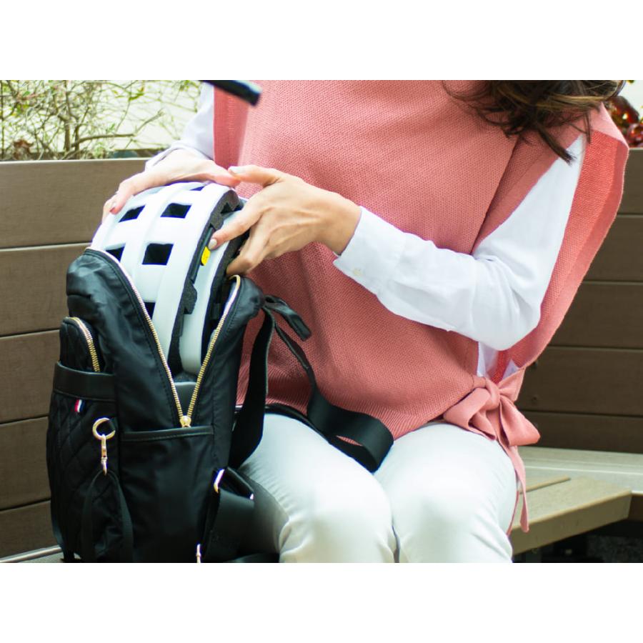 CE認証・CPSC認証 折りたたみヘルメット 折り畳み自転車ヘルメット 前後ライト付き 収納袋付き マグネットバックル 補助金対象 ORITATA-MET アルファ BRINGER ...