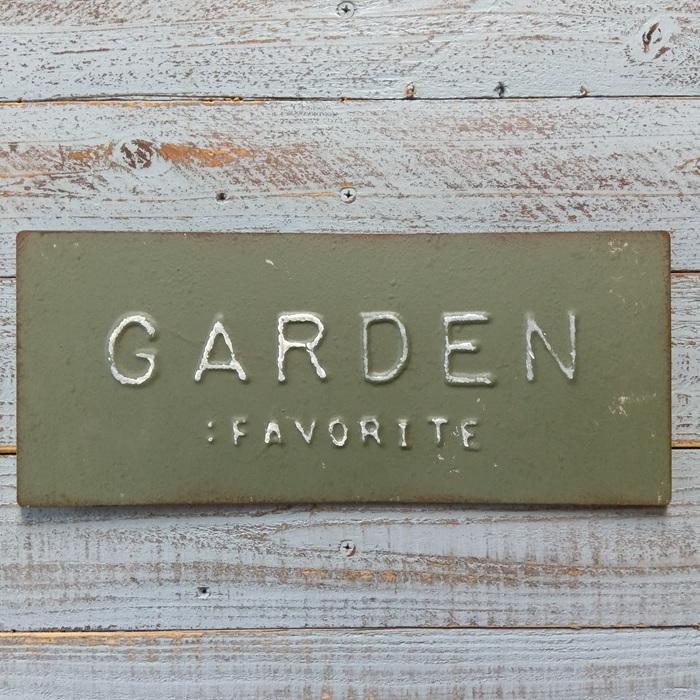 ガーデニング 雑貨 サインプレート サインボード プレート 看板 おしゃれ かわいい アンティーク ファヴォリートプレートGR YZ ...