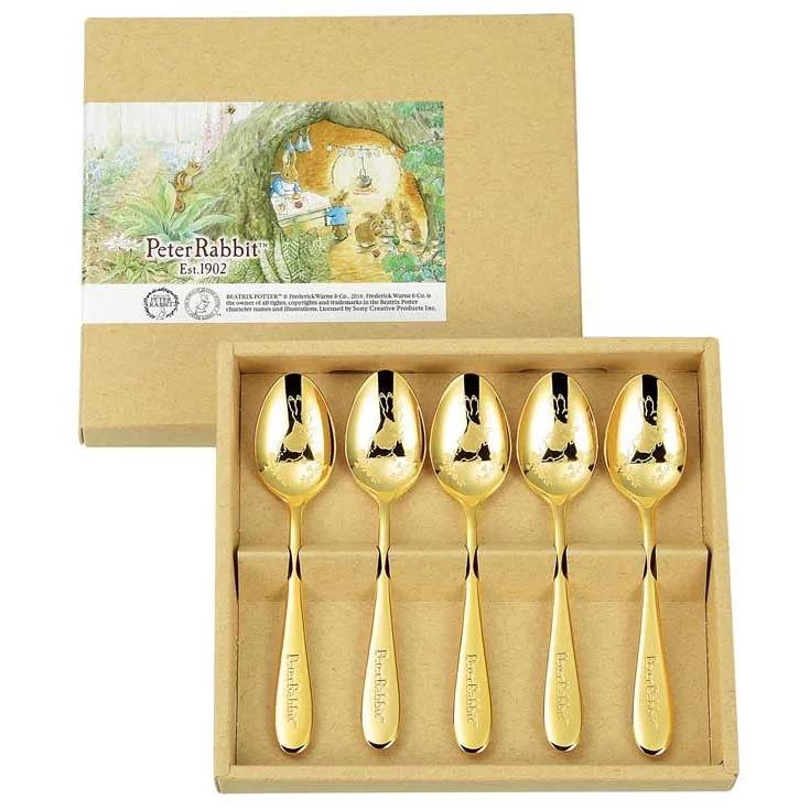 ピーターラビット アサヒ ASAHI 皿中レーザー ティースプーン(金仕上)5本セット PR-0252 : 職人技ネット工房 - 通販 - Yahoo!ショッピング