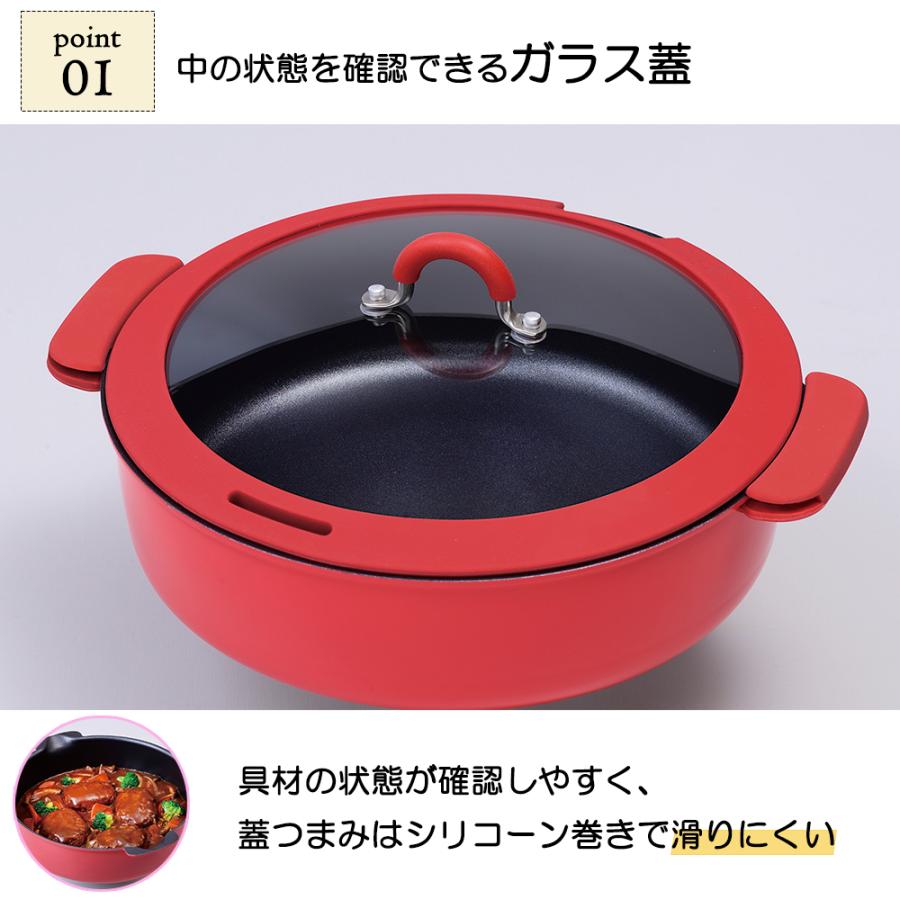 1台5役 ToMay マルチパン 2WAY 2way 24cm フライパン ガス IH対応 ガラス蓋 ふっ素 深型 鍋 コンパクト 和平フレイズ RB-1721 RB-1722 :22679 ...