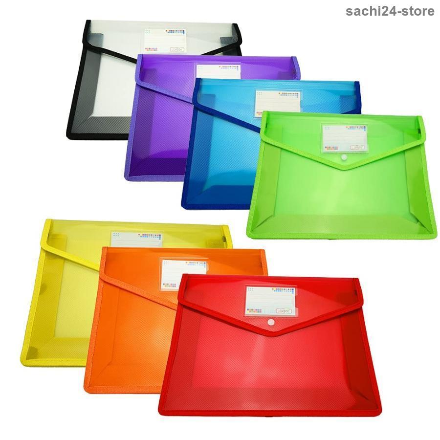 カラフルファイルケース 収納ケース 大容量 A4サイズ ボタン式 プラスチック 透明 色別収納 (7色セット) : 幸ストア - 通販 - Yahoo!ショッピング